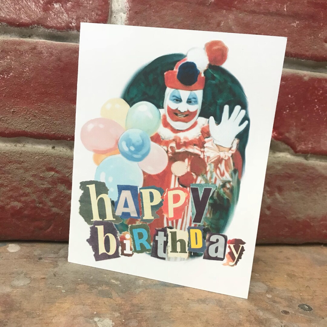 John Wayne Gacy Clown Birthday Card - True Crime Fan Greeting Card - Etsy