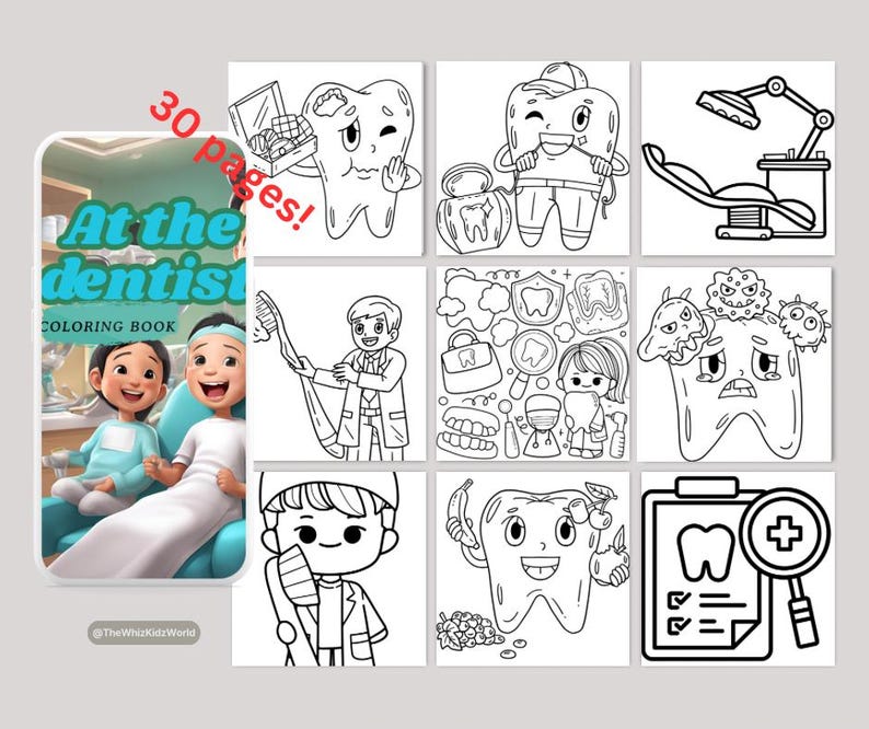 COLORING BOOK at the Dentist Theme - Etsy