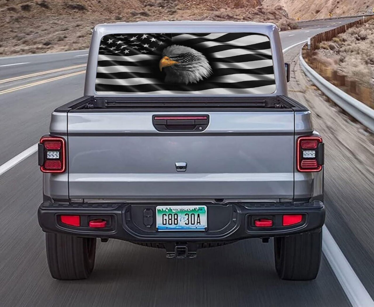 Flag Truck Rear Window Decals, Eagle Rear Window Decals for Trucks, SUV ...