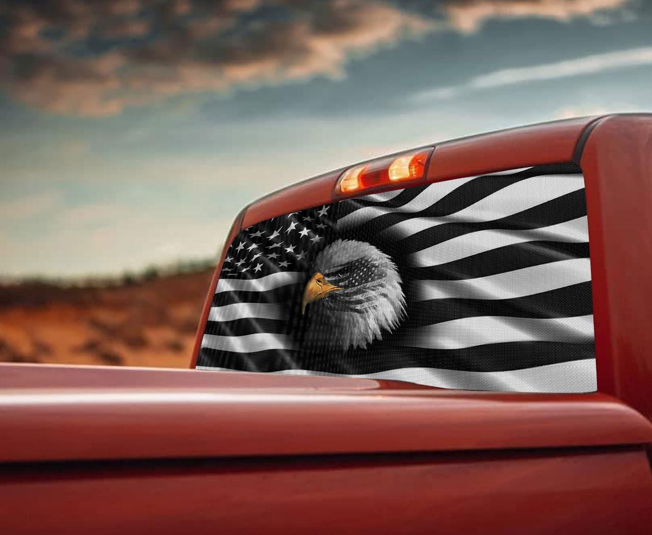 Flag Truck Rear Window Decals, Eagle Rear Window Decals for Trucks, SUV ...