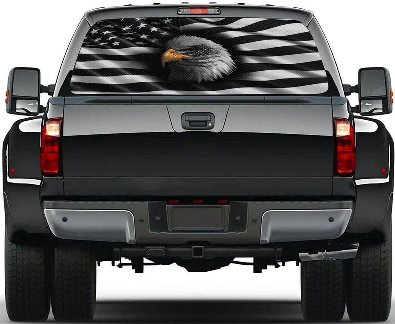 Flag Truck Rear Window Decals, Eagle Rear Window Decals for Trucks, SUV ...