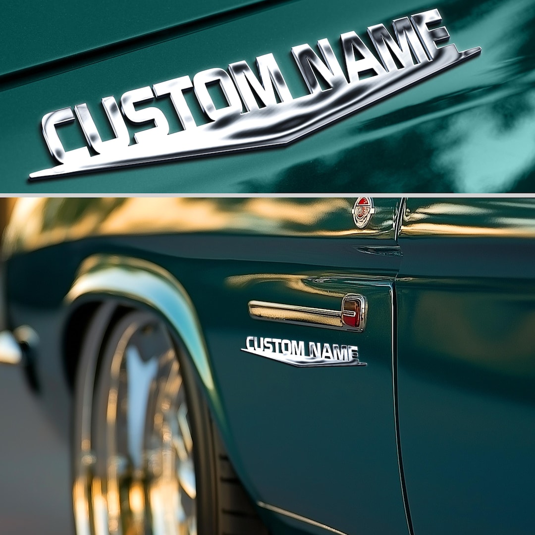 Custom Car Emblems Badges Letter Edition - Heavy Metal Stick Automotive ...