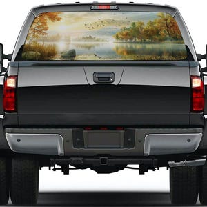 Autumn Lake Truck Back Window Graphics Decal, Vinyl Wrap Full for Car ...