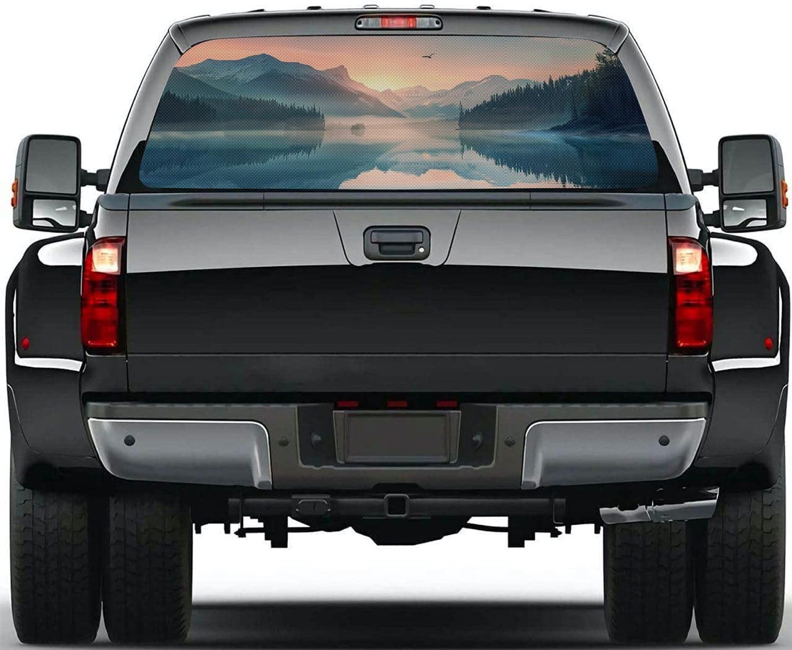 Sunset Mountain Truck Back Window Graphics Decal, Vinyl Wrap Full for ...
