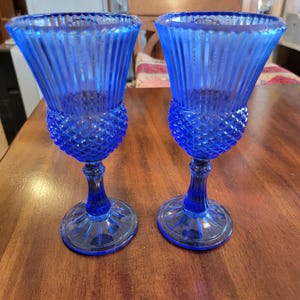 Vintage Avon Cobalt Blue Fostoria Wine Goblet - Etsy
