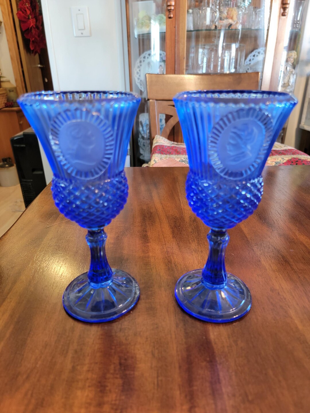 Vintage Avon Cobalt Blue Fostoria Wine Goblet - Etsy