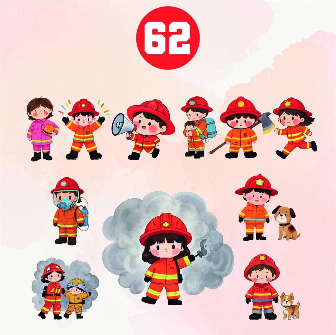 60+ Cute Baby Firefighter Clipart – Fire Truck, Rescue Gear, Fire ...