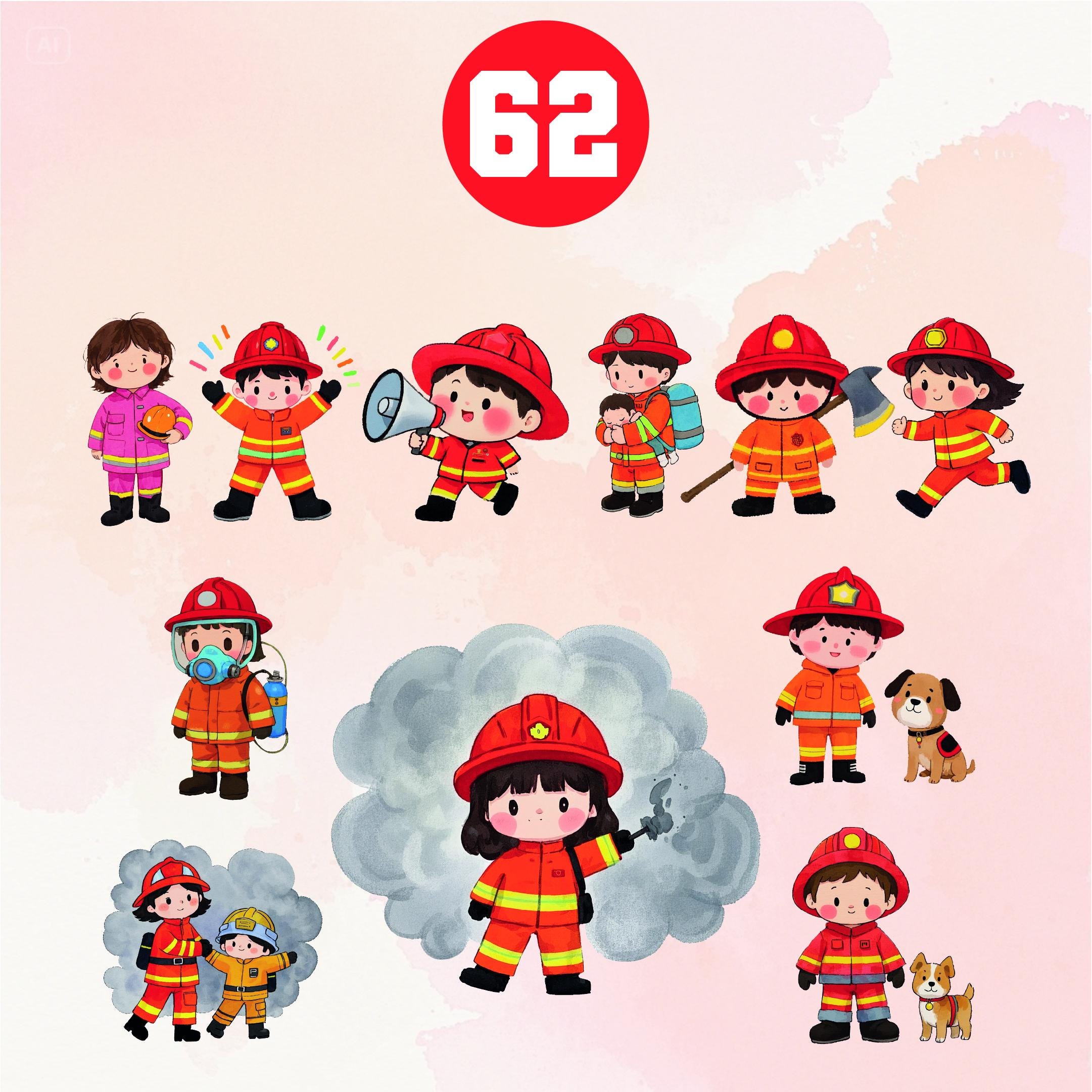 60+ Cute Baby Firefighter Clipart – Fire Truck, Rescue Gear, Fire ...