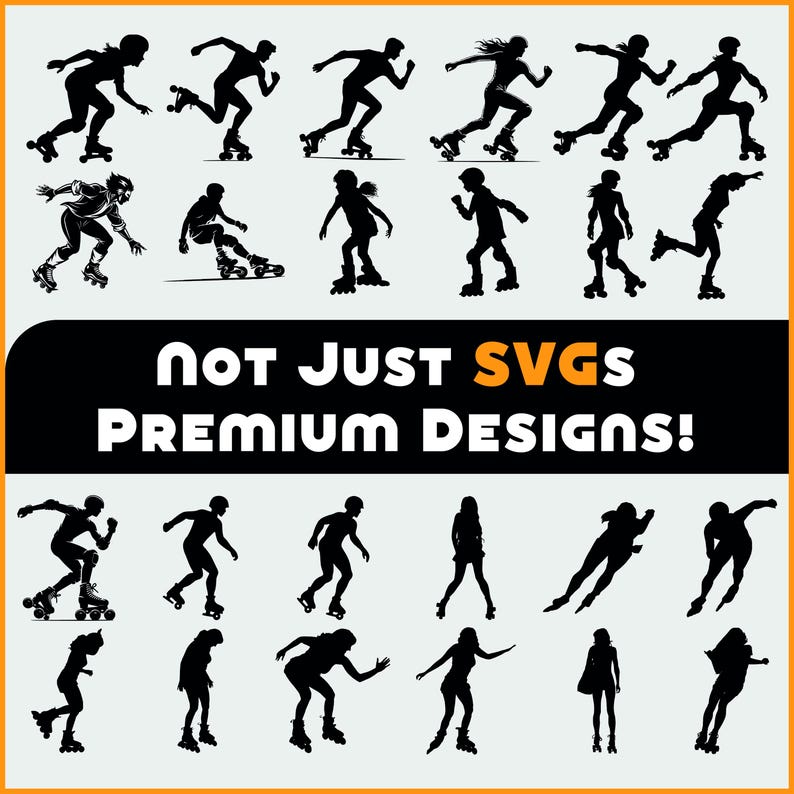Inline Skating Silhouette SVG Bundle | Roller Skating, Sports & Active ...