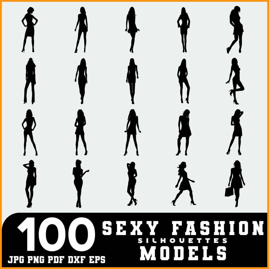 Fashion Models Silhouette SVG Bundle | Sexy & Stylish Poses for DIY ...