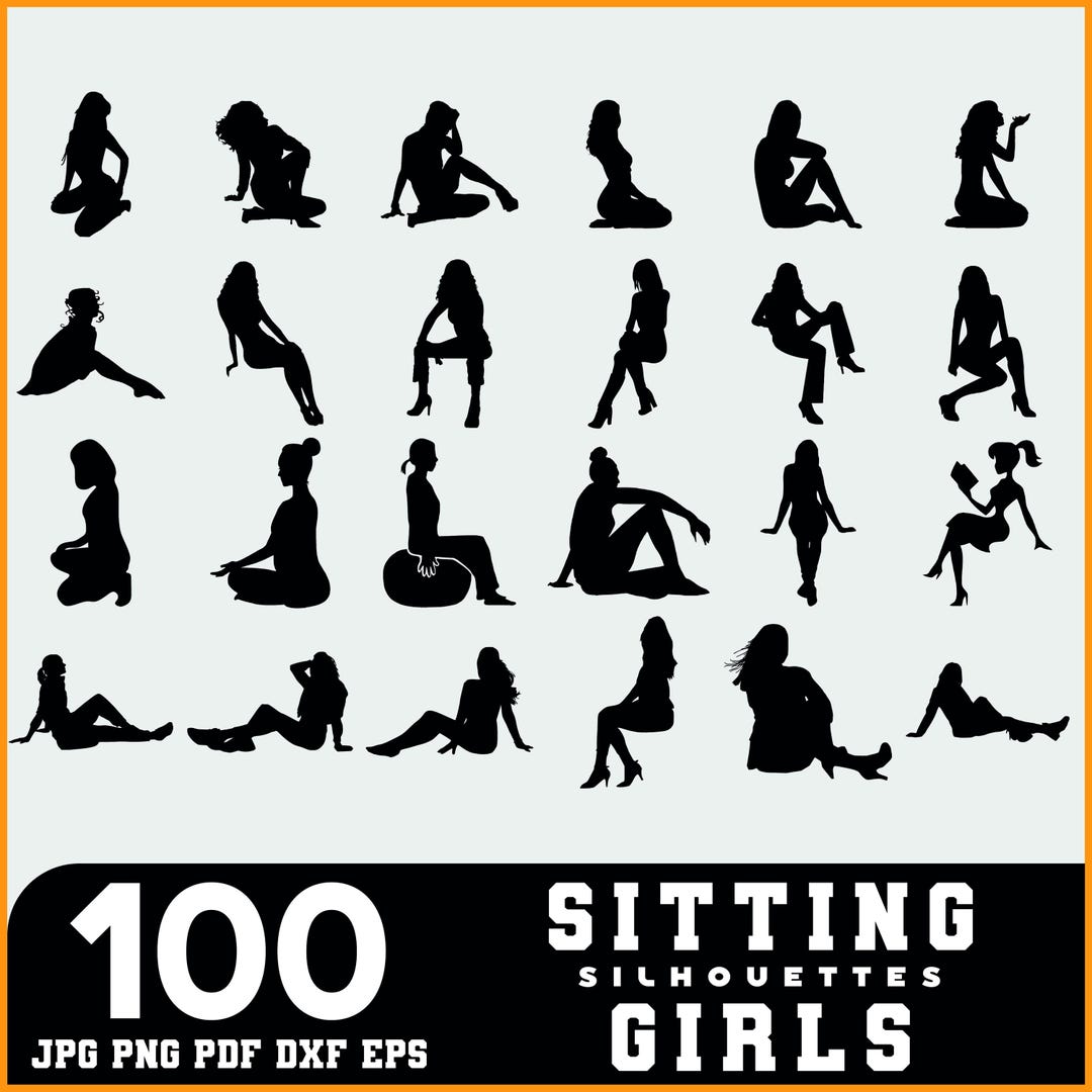 Sitting Girls SVG Bundle | Elegant and Relaxed Poses for DIY Crafts ...