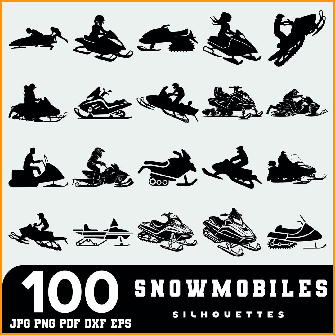 Snowmobiles Silhouette SVG Bundle | Winter Adventure Poses for DIY ...