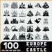 European Castle SVG Bundle | Medieval & Fantasy Castle Silhouettes ...