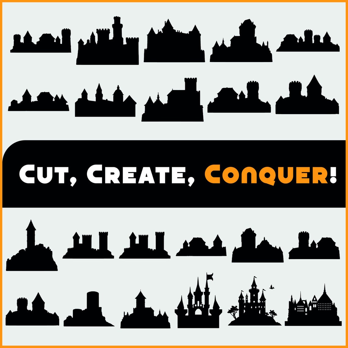 European Castle SVG Bundle | Medieval & Fantasy Castle Silhouettes ...