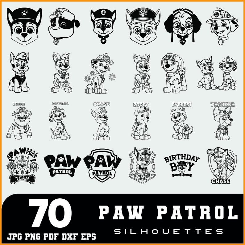 Puppy Patrol SVG Clipart Bundle, Kids Birthday Crafts - Etsy