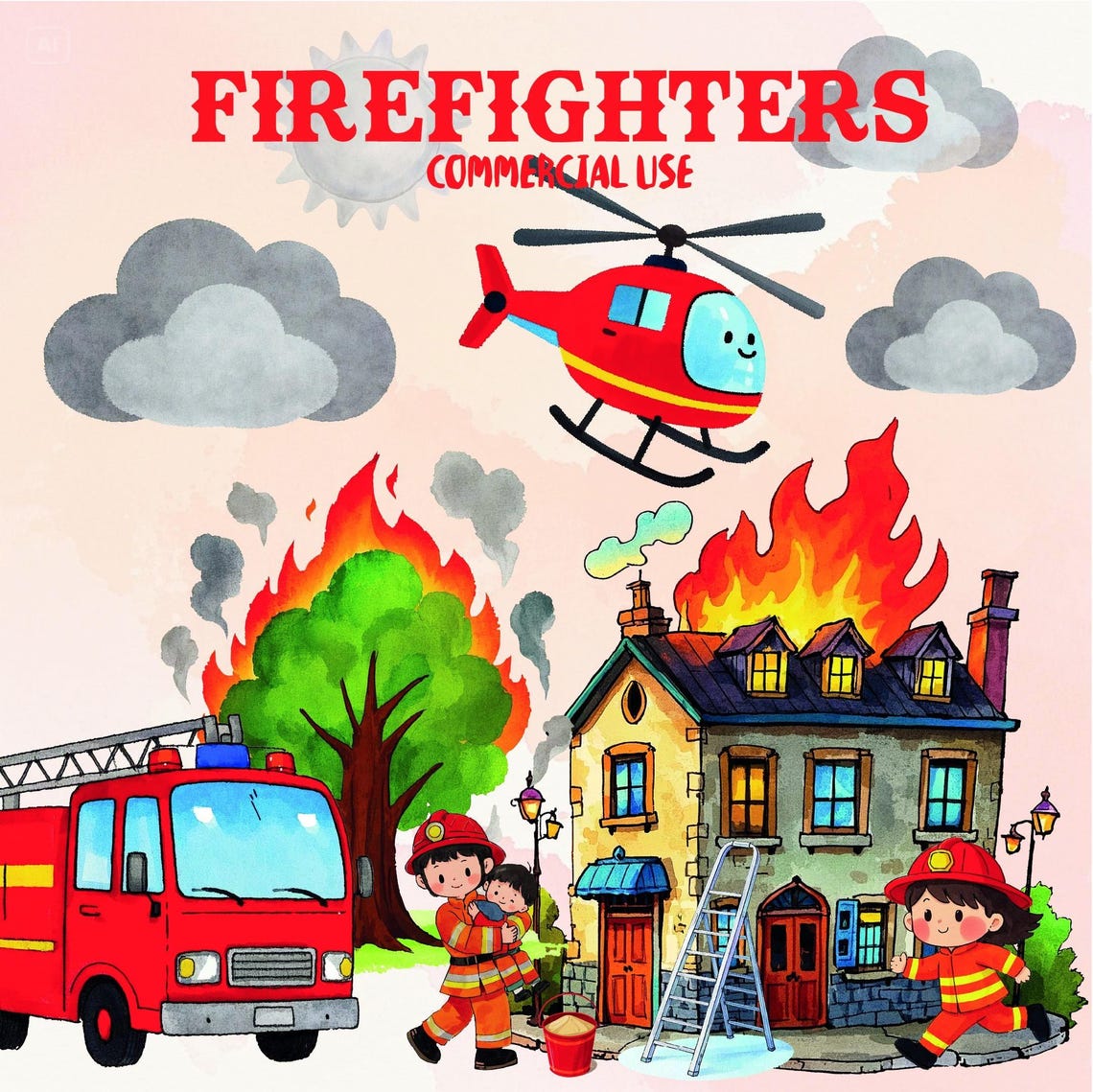 60+ Cute Baby Firefighter Clipart – Fire Truck, Rescue Gear, Fire ...
