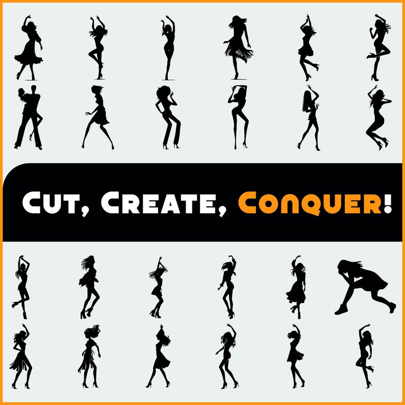 Dancing Skinny Girls SVG Bundle | Female Dance Silhouettes | Ballet ...