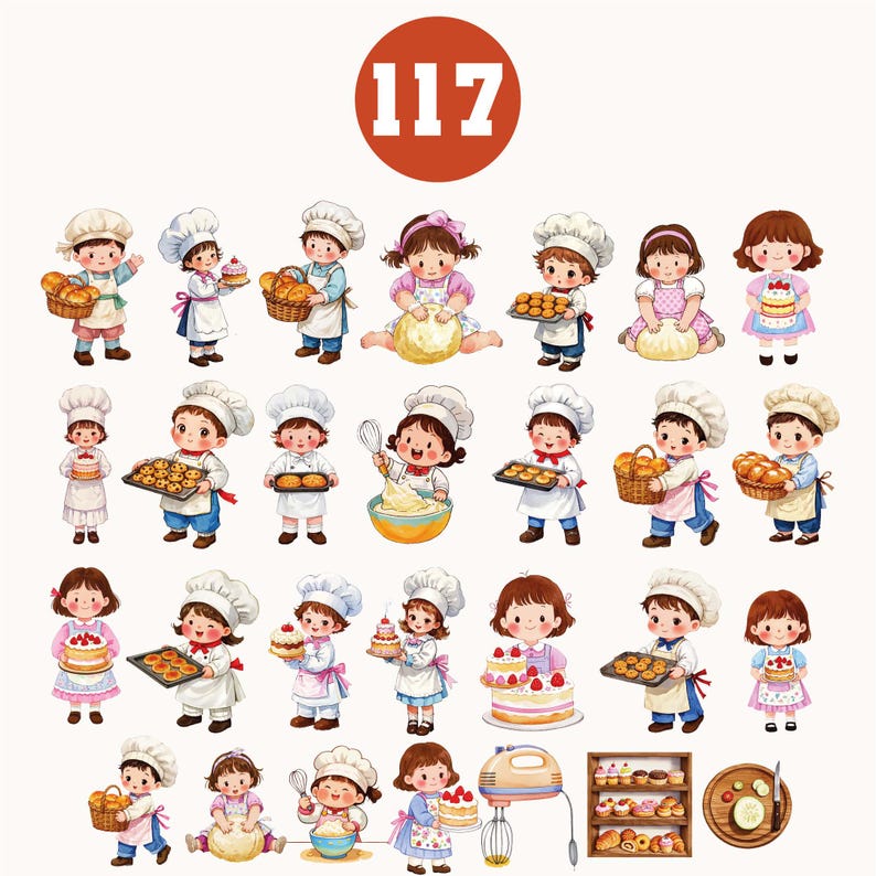 117+ Cute Baby Bakery Clipart – Cakes, Cupcakes, Donuts, Pastries ...
