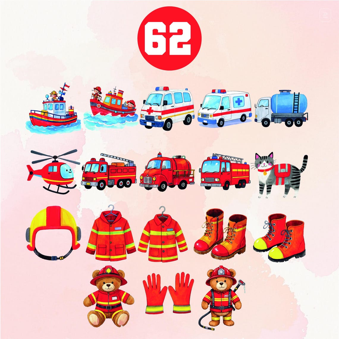 60+ Cute Baby Firefighter Clipart – Fire Truck, Rescue Gear, Fire ...