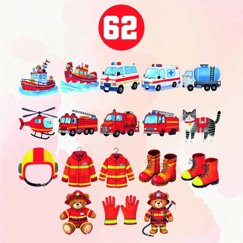 60+ Cute Baby Firefighter Clipart – Fire Truck, Rescue Gear, Fire ...