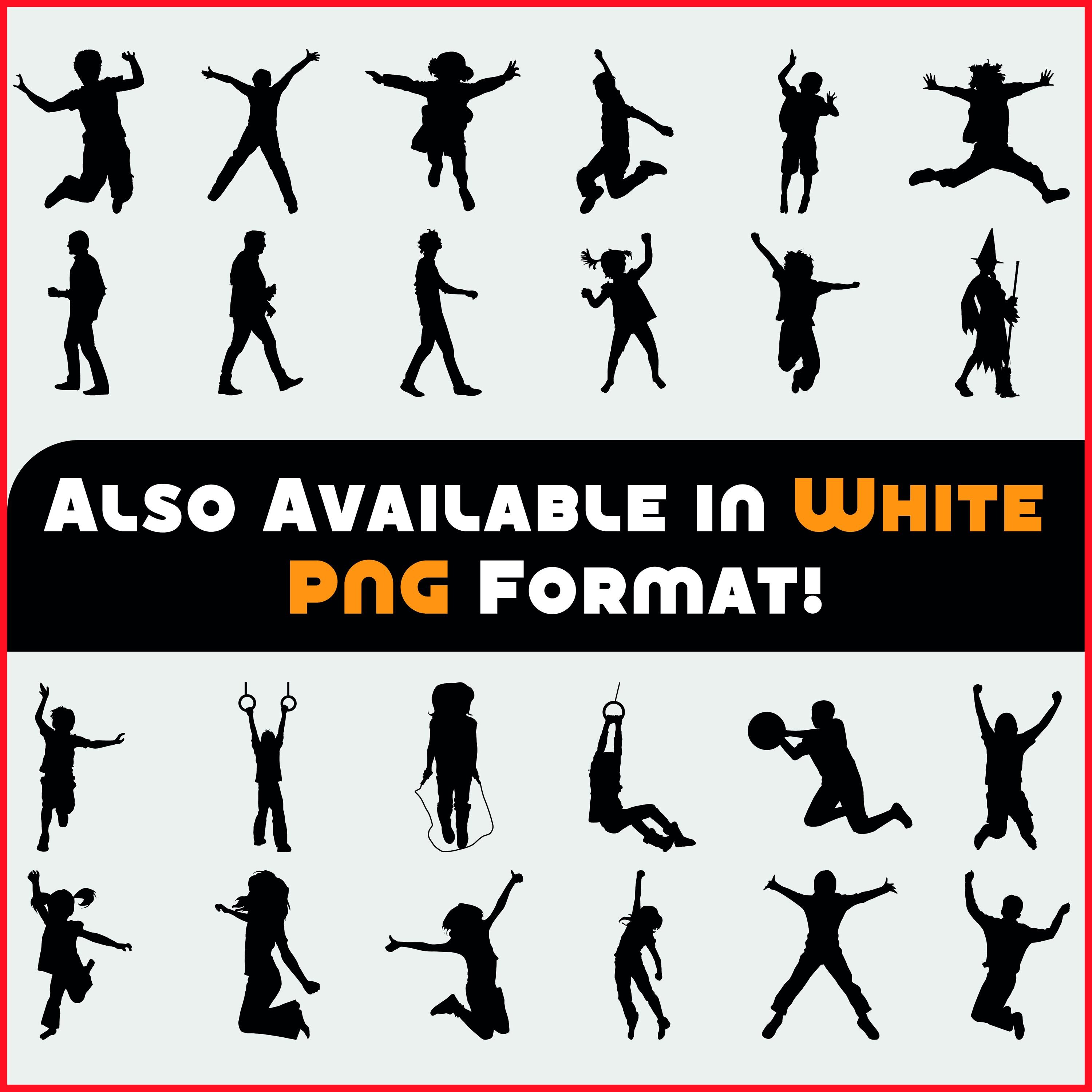 Human Silhouettes SVG Bundle | Active, Family, Kids Poses for DIY ...