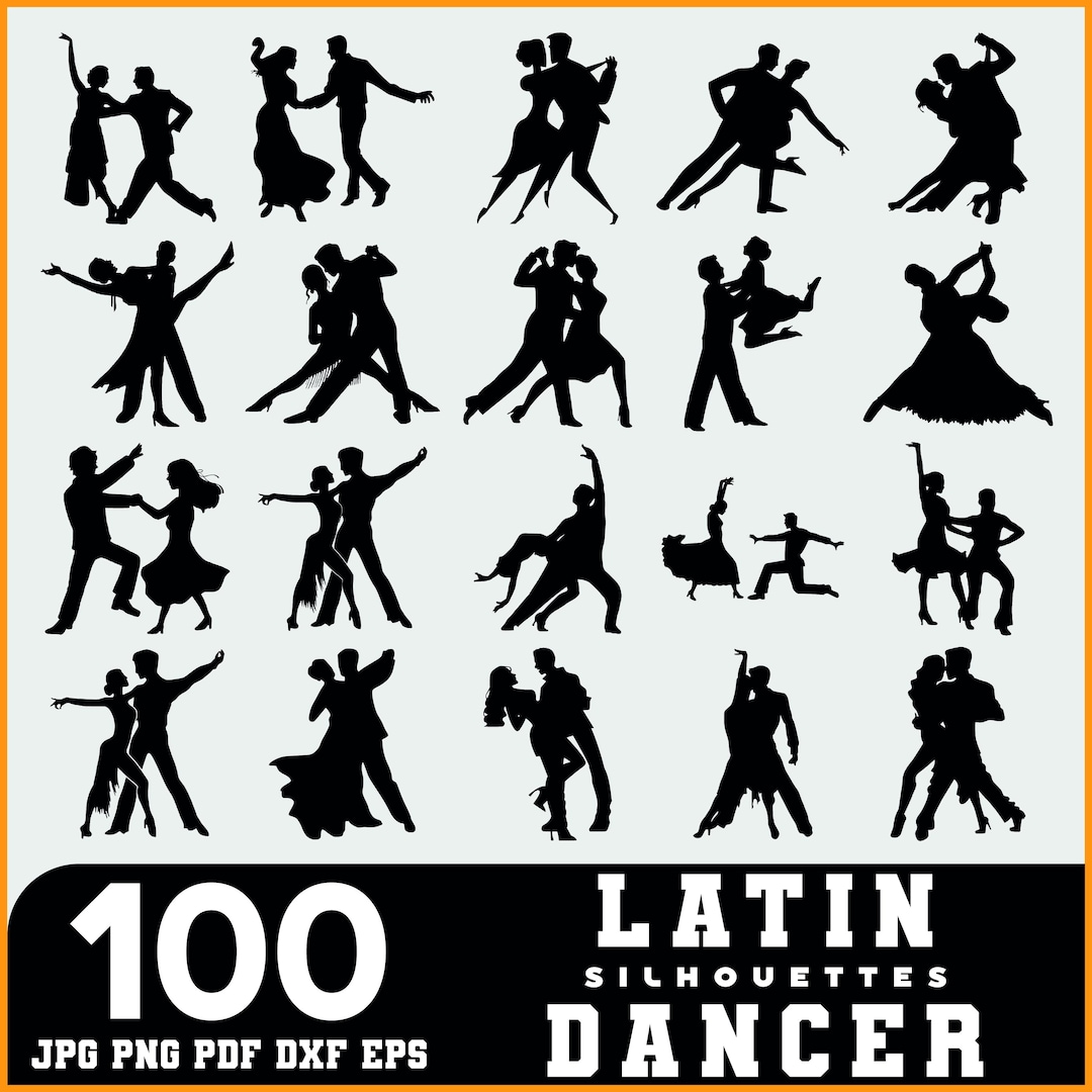 Latin Dancer Silhouette SVG Bundle | Salsa, Tango, Party Designs ...