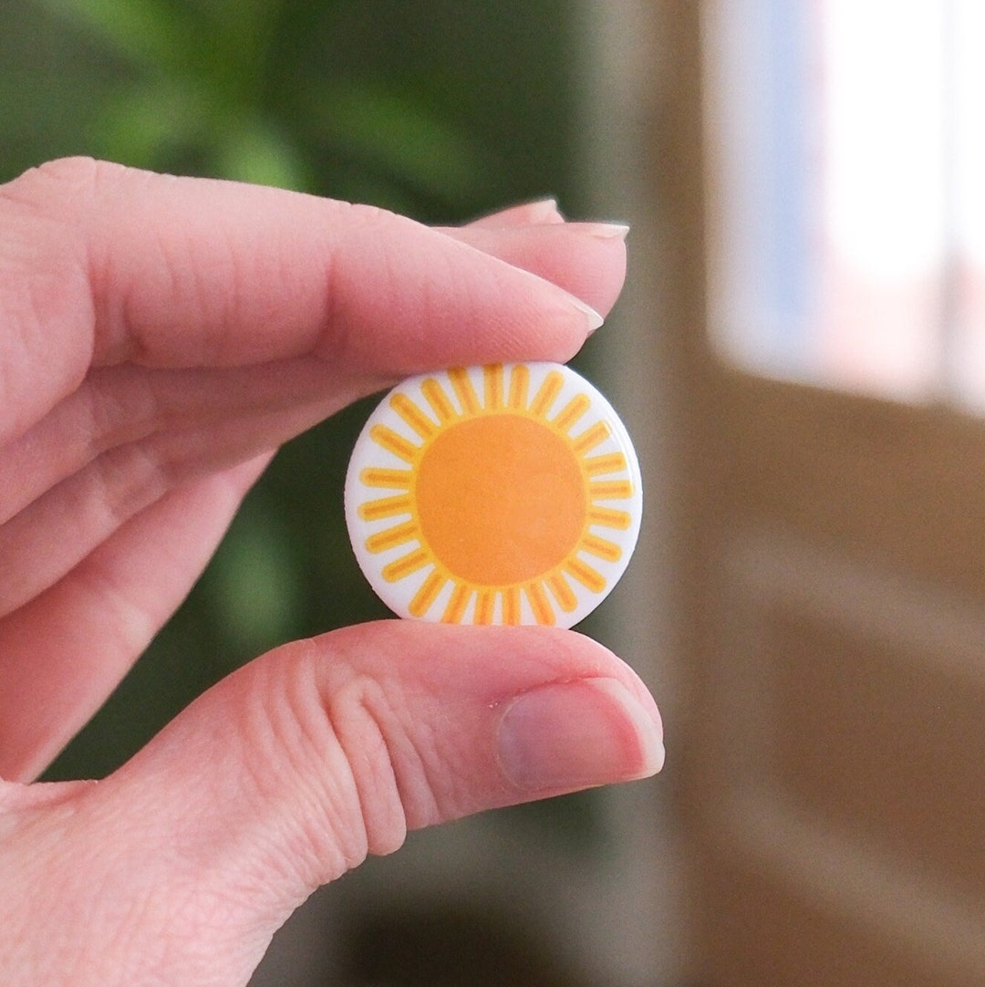 Sunny Sunshine Button Pin, 1" Collectable Button Pin Badges for ...