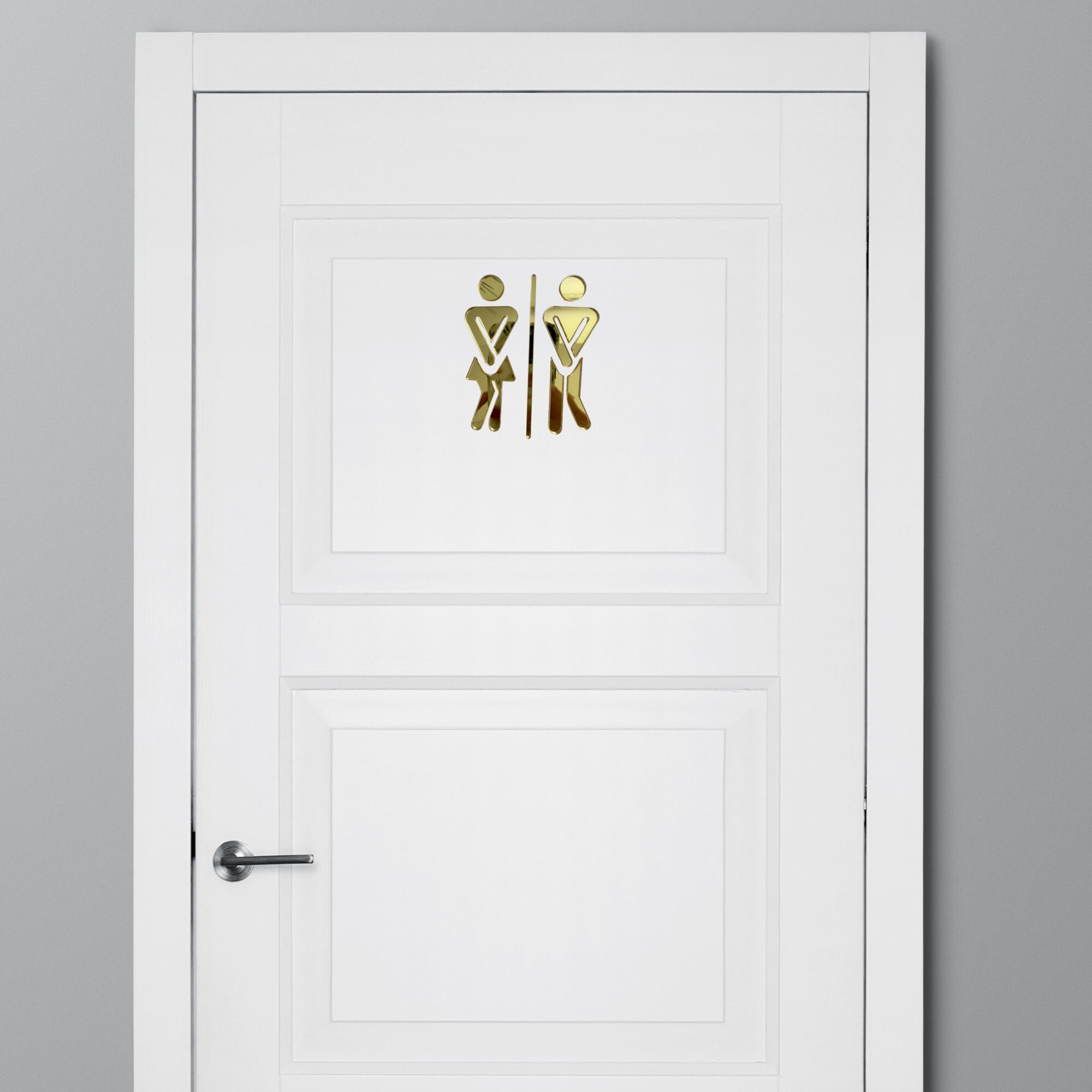 Restroom Acrylic Sign, Door Sign, Bathroom Sign, Male Female Toilet ...