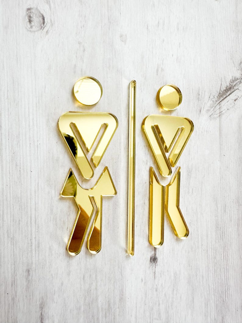 Restroom Acrylic Sign, Door Sign, Bathroom Sign, Male Female Toilet ...