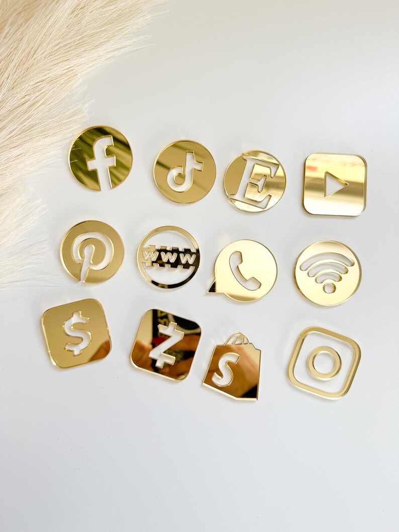 Social Media Logo, Acrylic Icon, Acrylic 3mm Depth, Social Media Sign ...