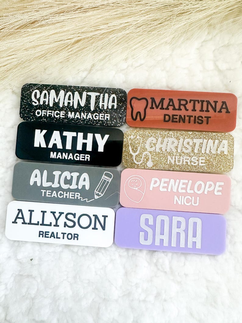 Personalized Name Tags, Custom Name Badge, Nurse Name Tags, Teacher ...