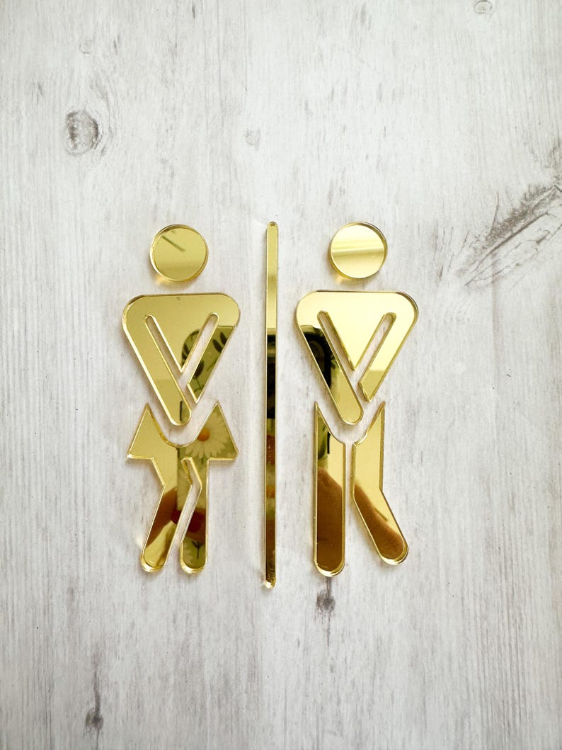 Restroom Acrylic Sign, Door Sign, Bathroom Sign, Male Female Toilet ...