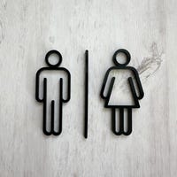 Metal Restroom Sign - Powder Coated - Etsy