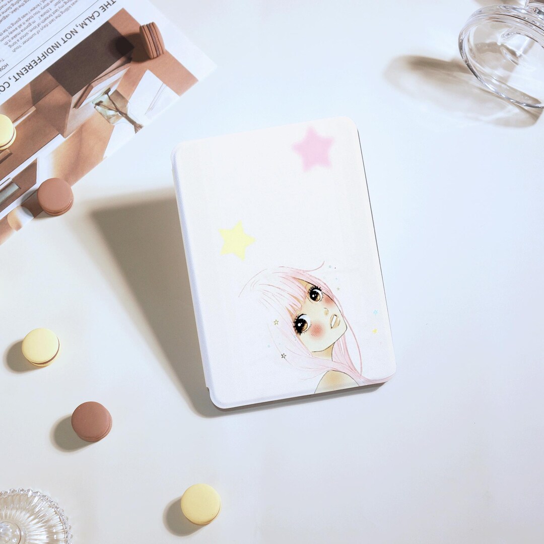 Anime Girl With Pink Hair Kindle Case With Auto Wake/sleep Function for ...