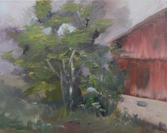 Barn oil painting | Etsy