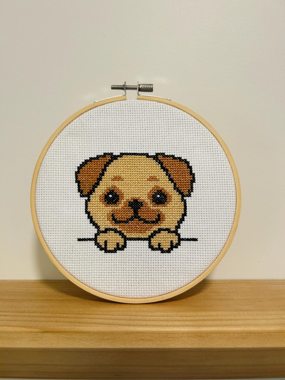 Pug Cross Stitch Pattern, Digital PDF File, Beginner Friendly, Easy ...