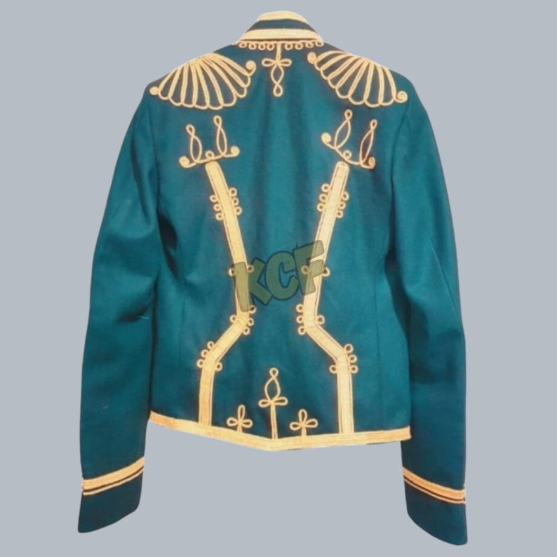 Men's Napoleonic Green Hussar Scottish Handmade Military Uniform Jacket ...