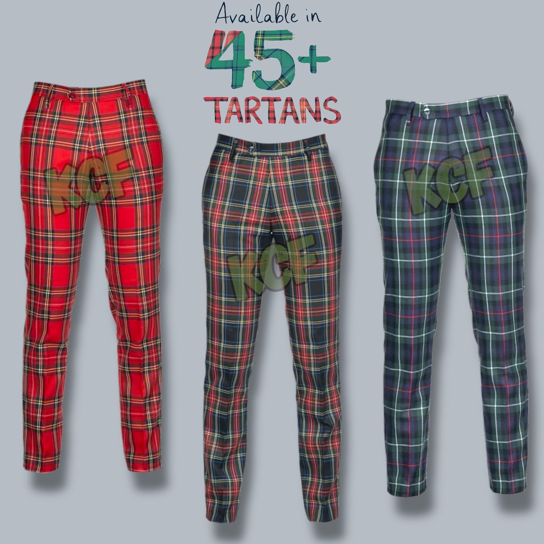 Men's Tartan Pants Scottish Handmade Tartan Pants Men's Dress Tartan ...