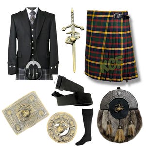 Men's Antique United States Marine Corps Kilt Outfit Traditional ...