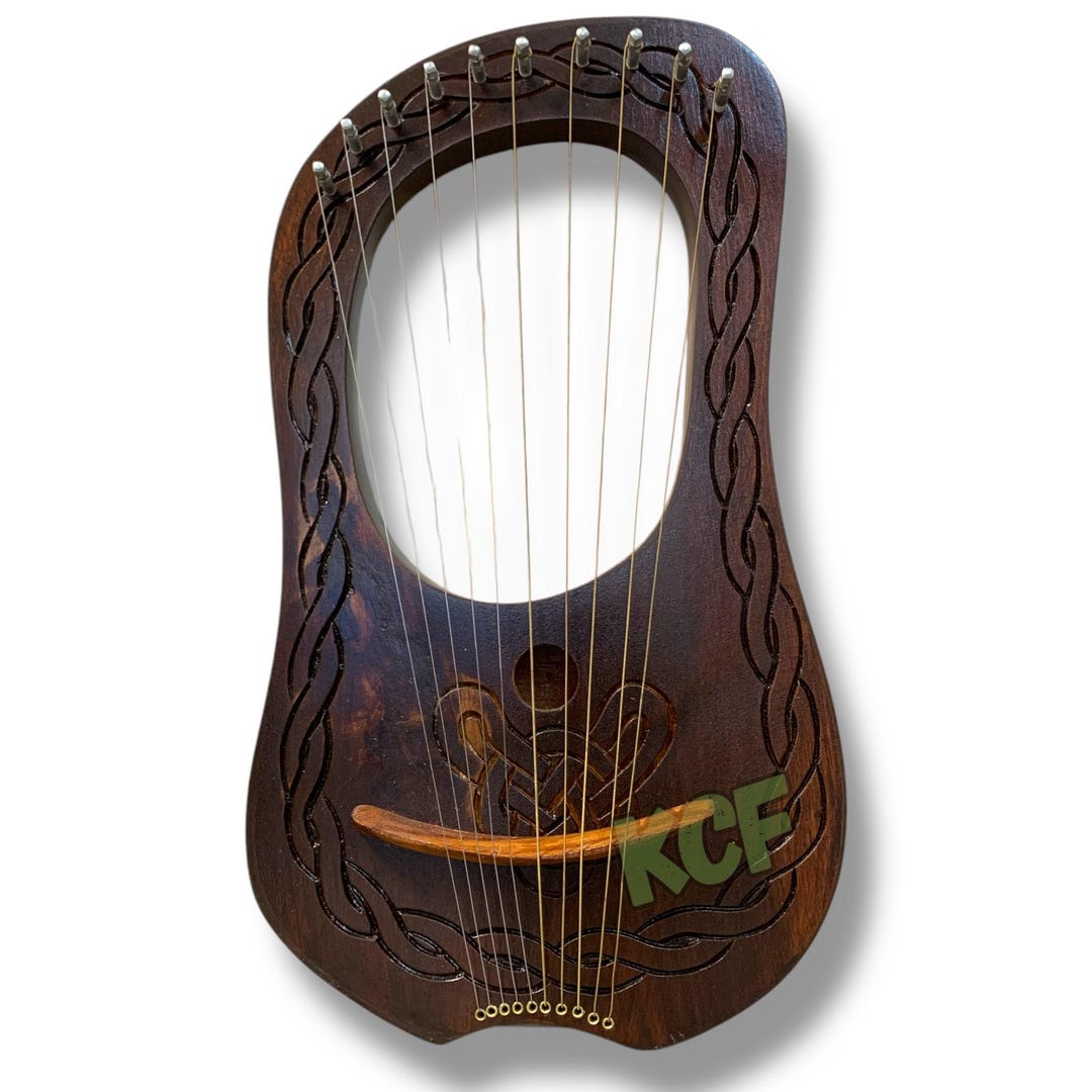 10 Metal Strings Lyra Celtic Knot Design Lyre Harp Embossed Lyra With Free Tuning Key, Extra ...