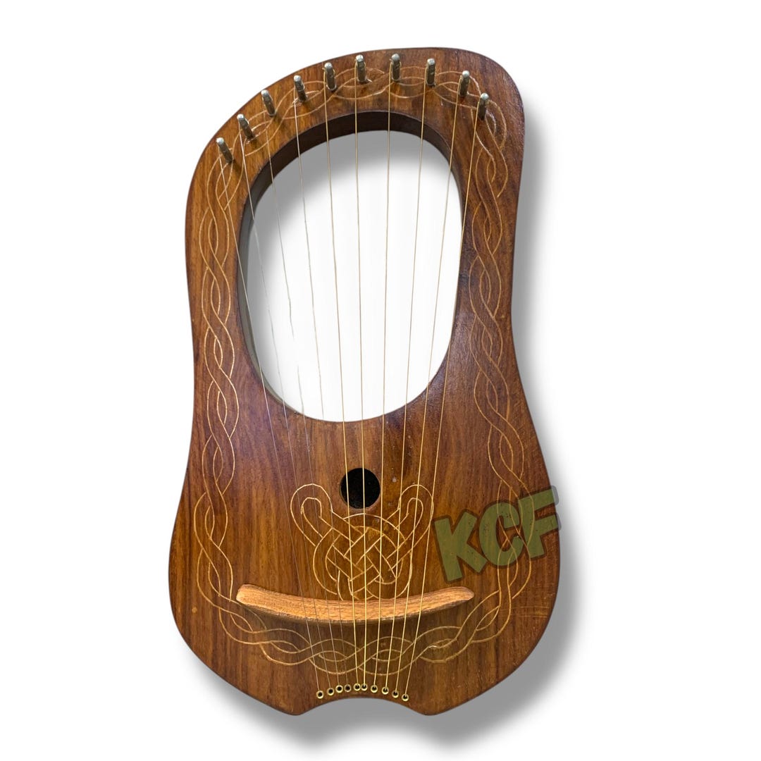 10 Strings Lyra Harp Handmade Celtic Knot Design Lyre Harp Musical Lyre ...