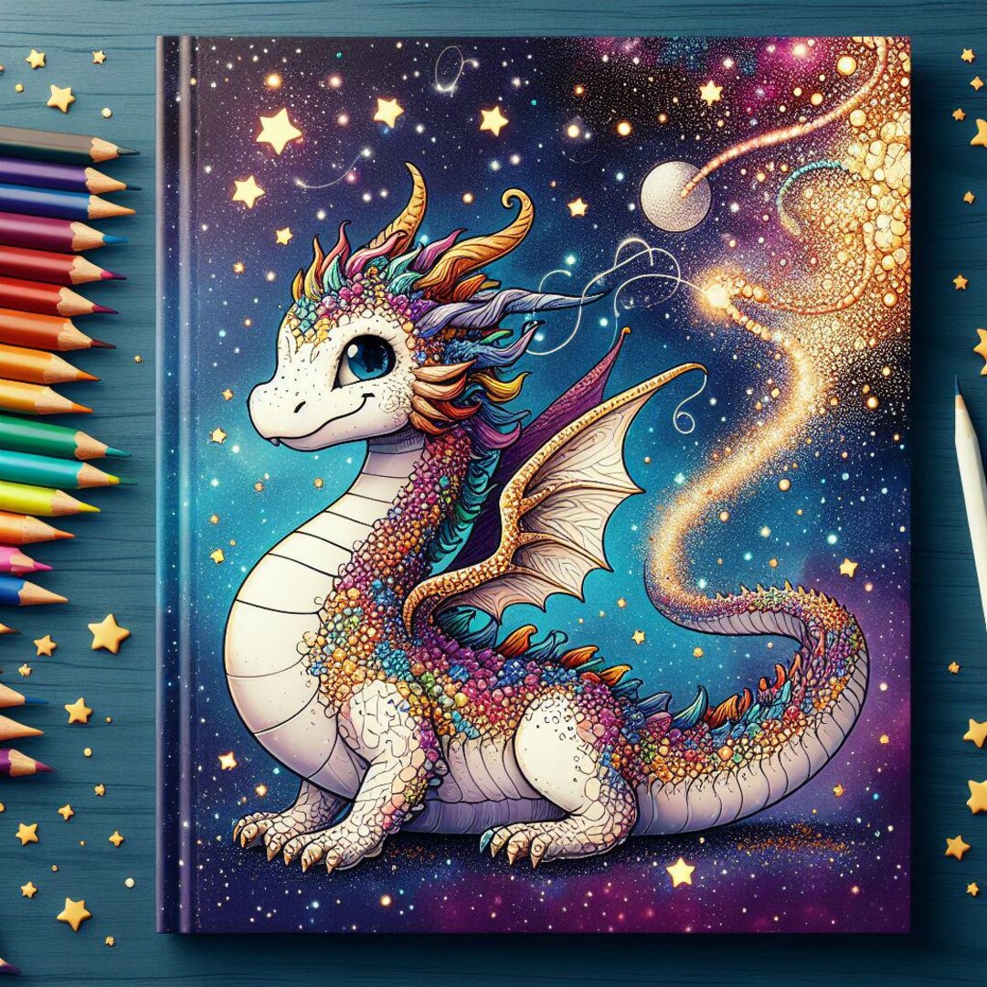40+ Coloring ADORABLE FANTASY CREATURES (celestial Stardust Dragon) - Etsy