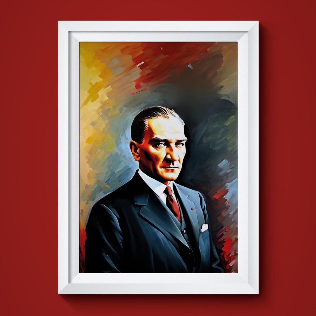Mustafa Kemal ATATURK, Oil Painting Style, Vibrant Color Palette ...