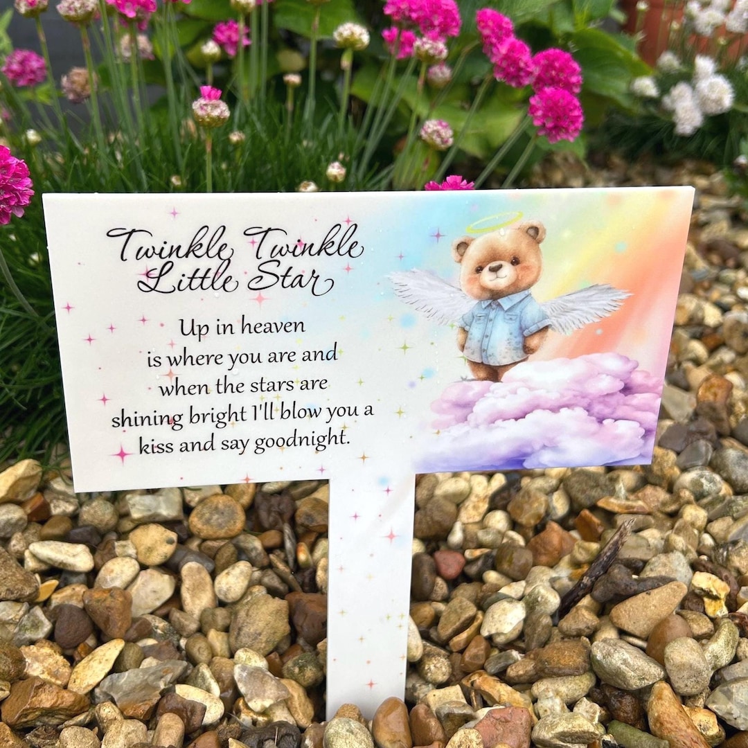 Twinkle Little Star Grave Marker| Personalised Baby Memorial Plaque ...
