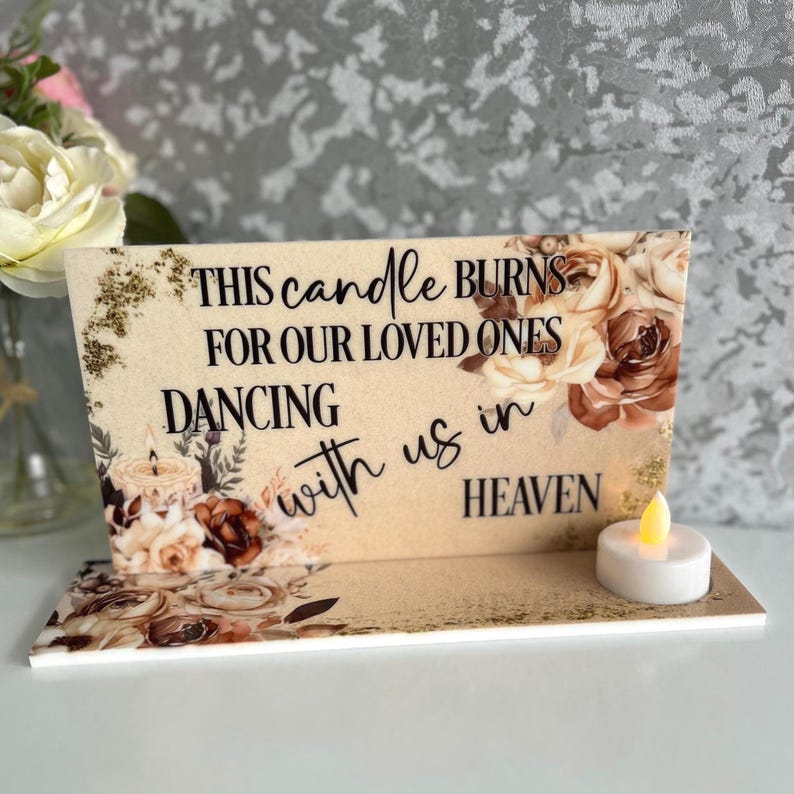 Wedding Remembrance Sign| This Candle Burns Tealight Wedding Plaque ...