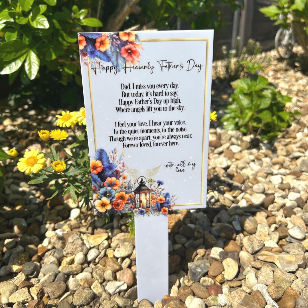 Happy Heavenly Fathers Day Card Grave Marker| Heavenly Fathers Day ...