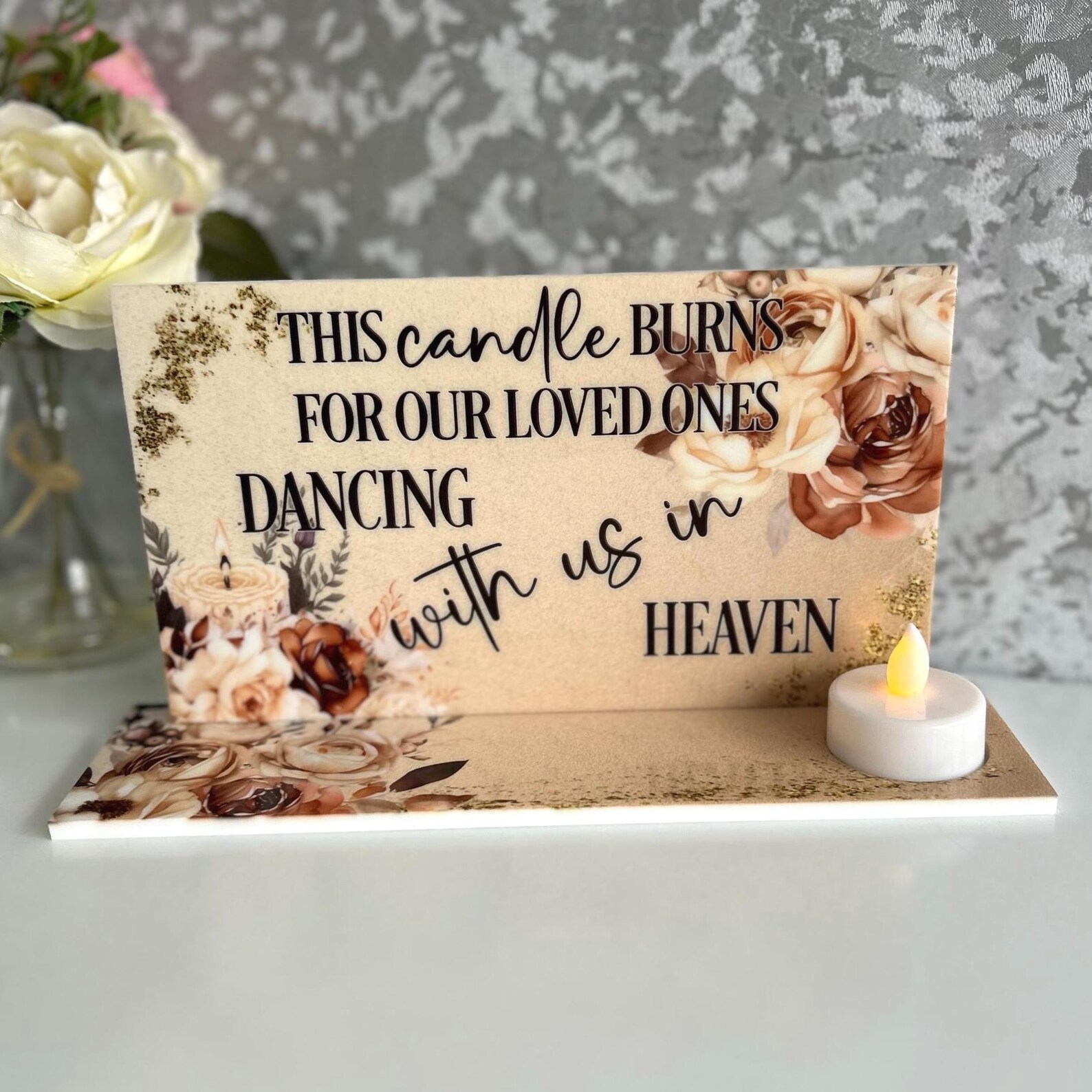 Wedding Remembrance Sign| This Candle Burns Tealight Wedding Plaque ...