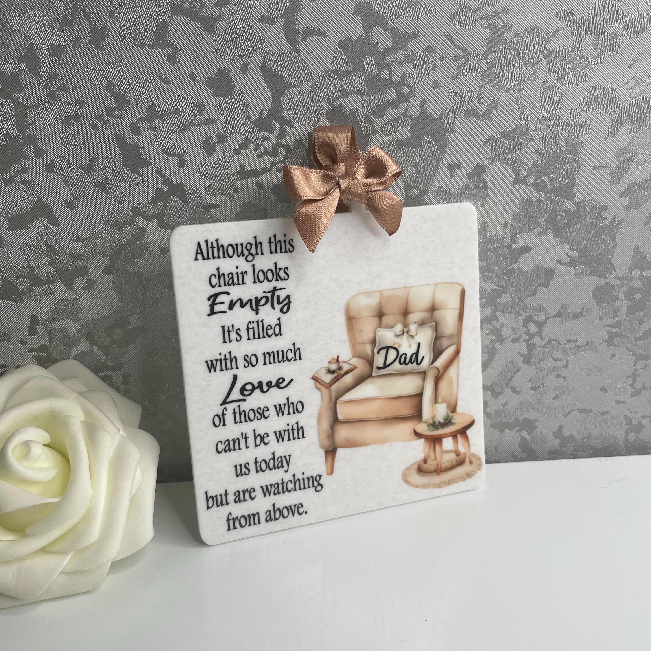 Memorial Chair Plaque| Empty Chair Memorial Hanging Decoration ...