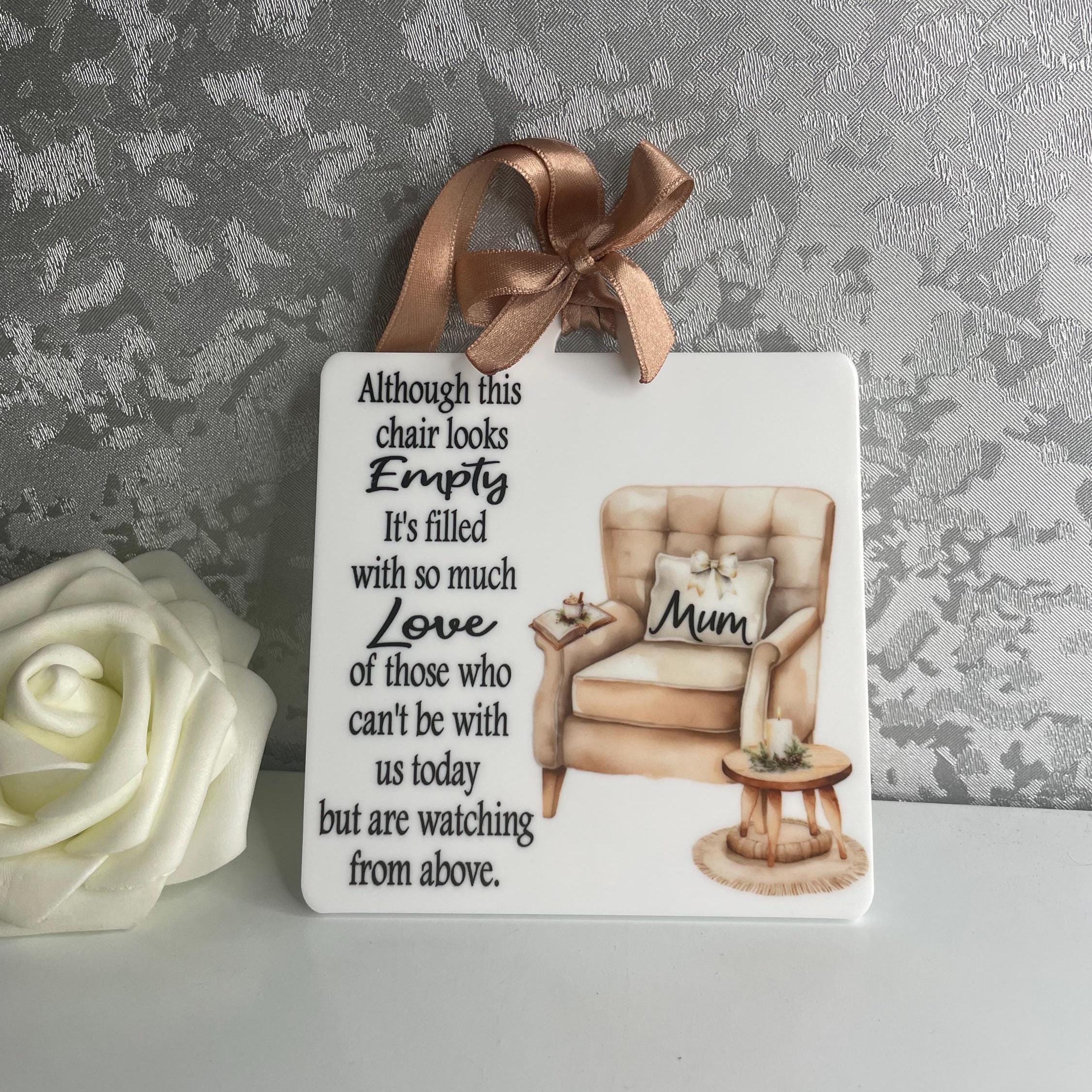 Memorial Chair Plaque| Empty Chair Memorial Hanging Decoration ...