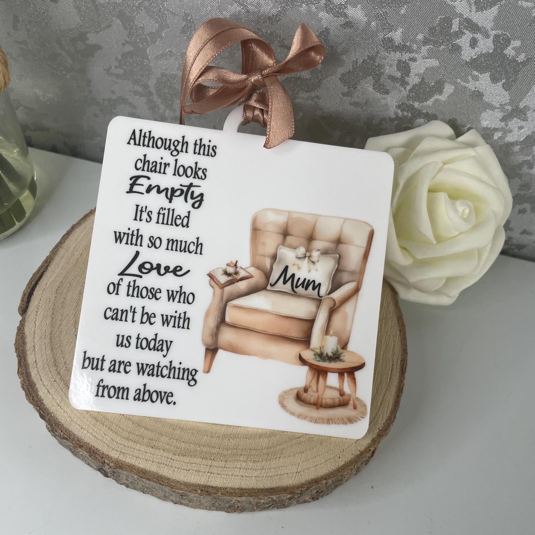 Memorial Chair Plaque| Empty Chair Memorial Hanging Decoration ...
